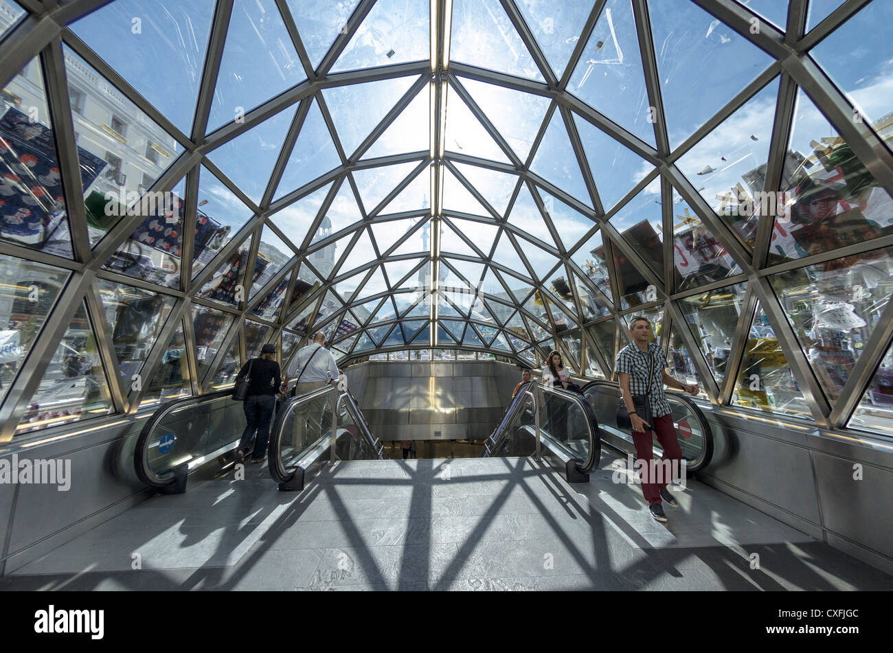 Puerta del Sol square during 15M social protest. Spanish revolution ...