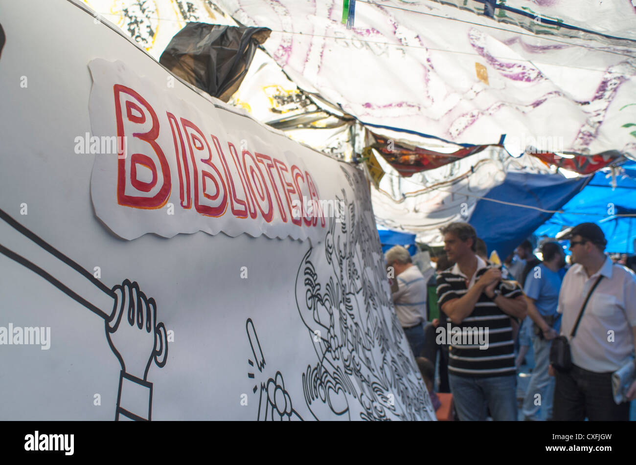 Puerta del Sol square during 15M social protest. Spanish revolution ...