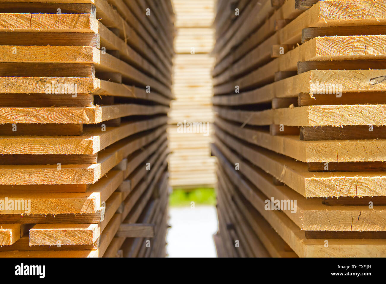 Stack of new wooden studs at the lumber yard Stock Photo - Alamy