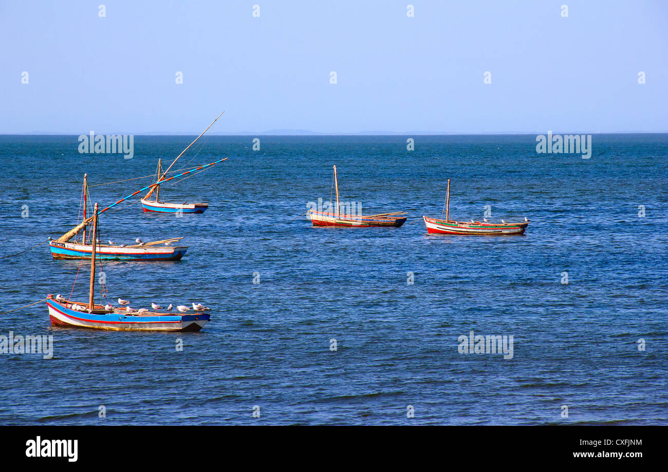 traditional fisherman boats in the Maputo harbour Stock Photo - Alamy