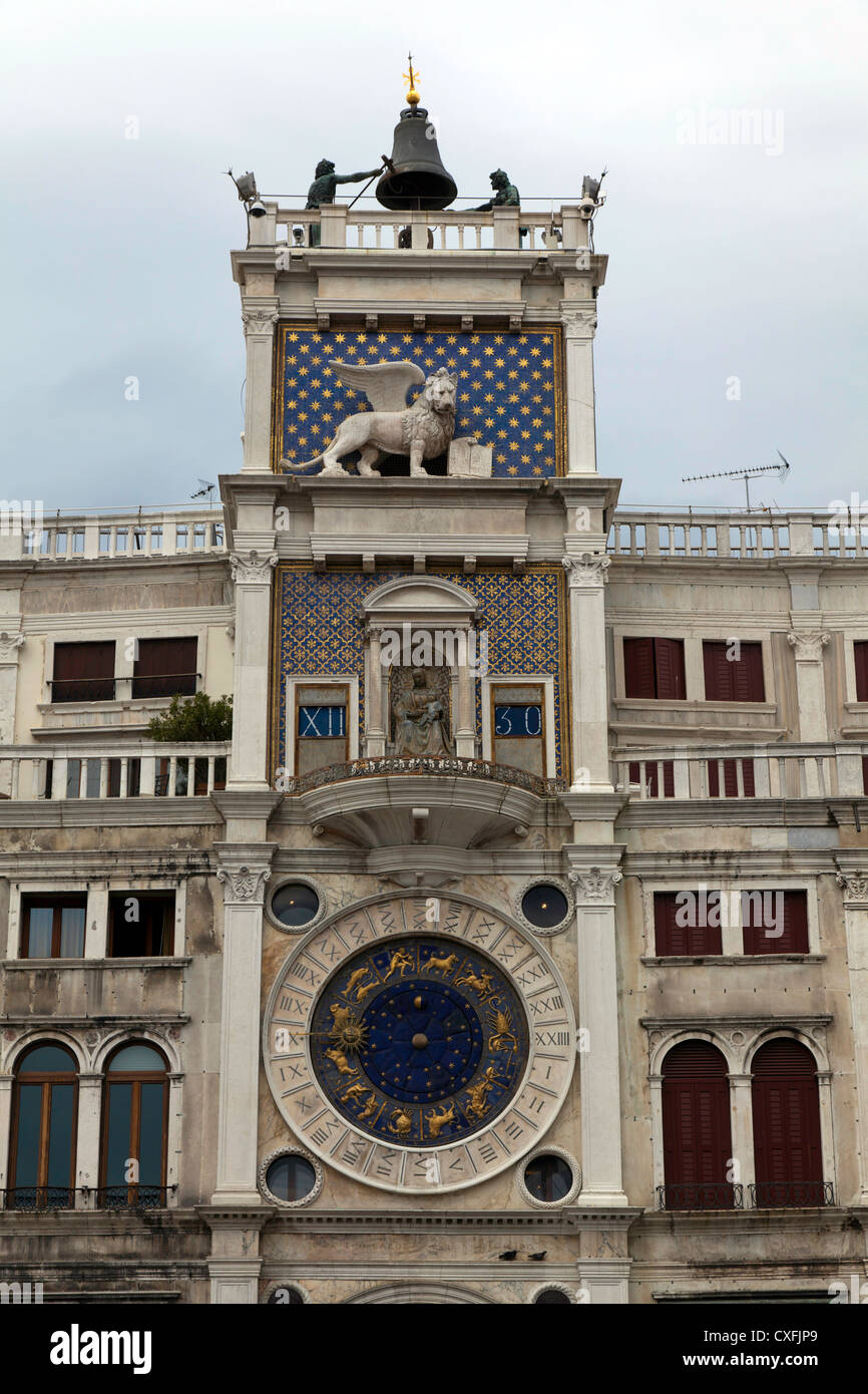 The restored clock tower in Piazza San Marco, Venice, Italy Stock Photo ...
