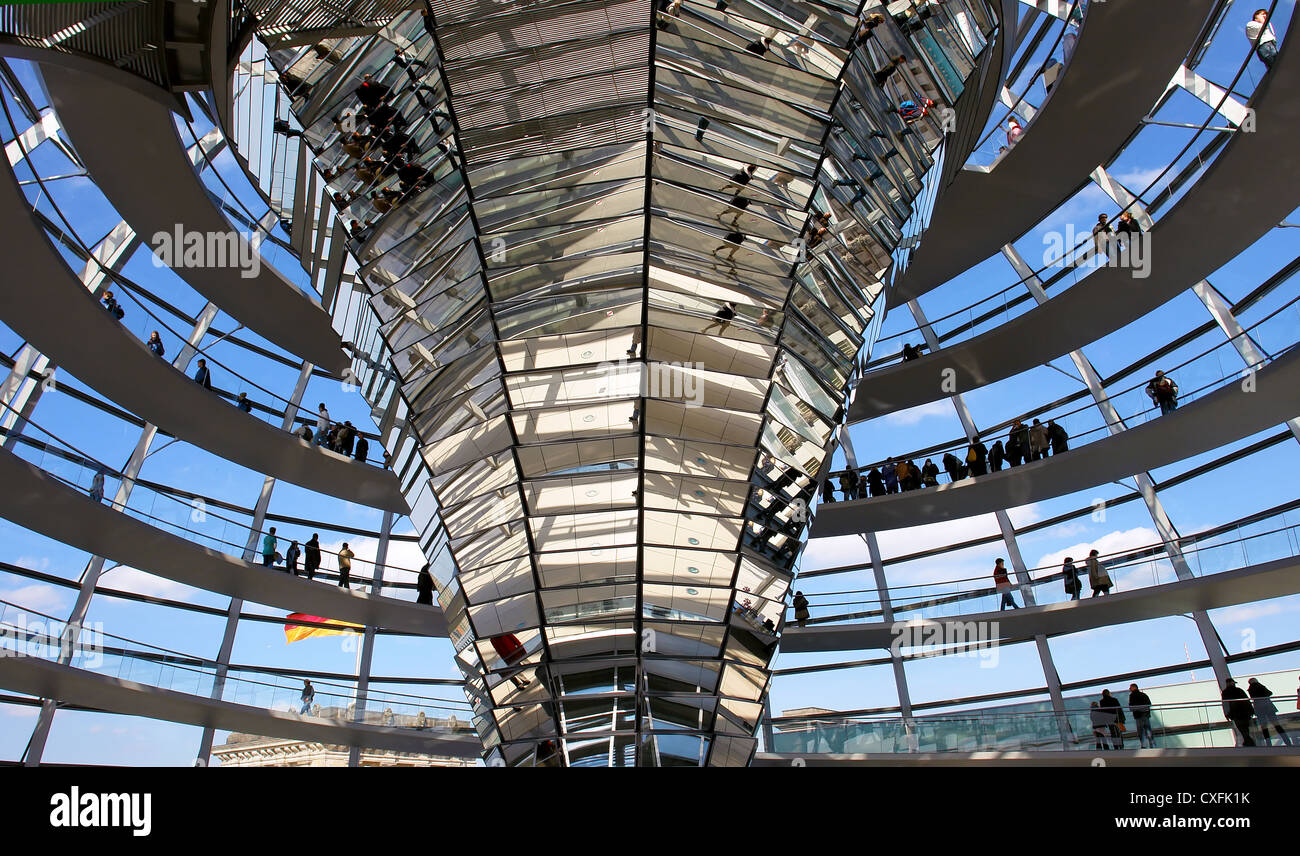 Modern dome of Reichstag (Germany's parliament building) in Berlin ...