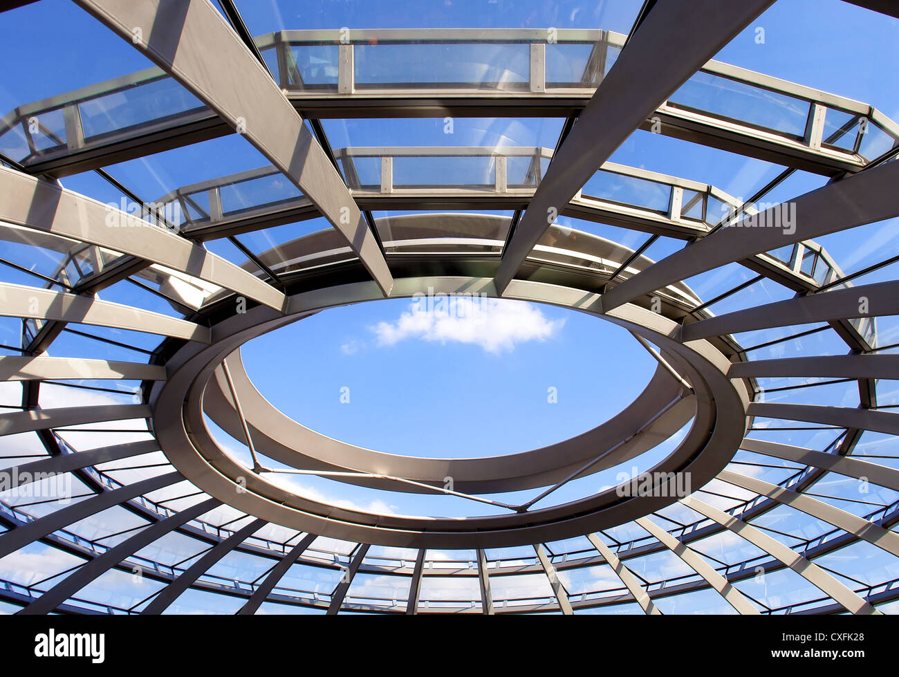 Modern dome of Reichstag (Germany's parliament building) in Berlin ...