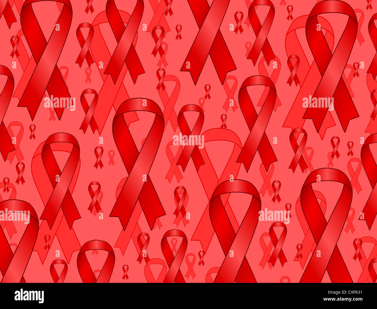 Aids ribbons on red background Stock Photo - Alamy