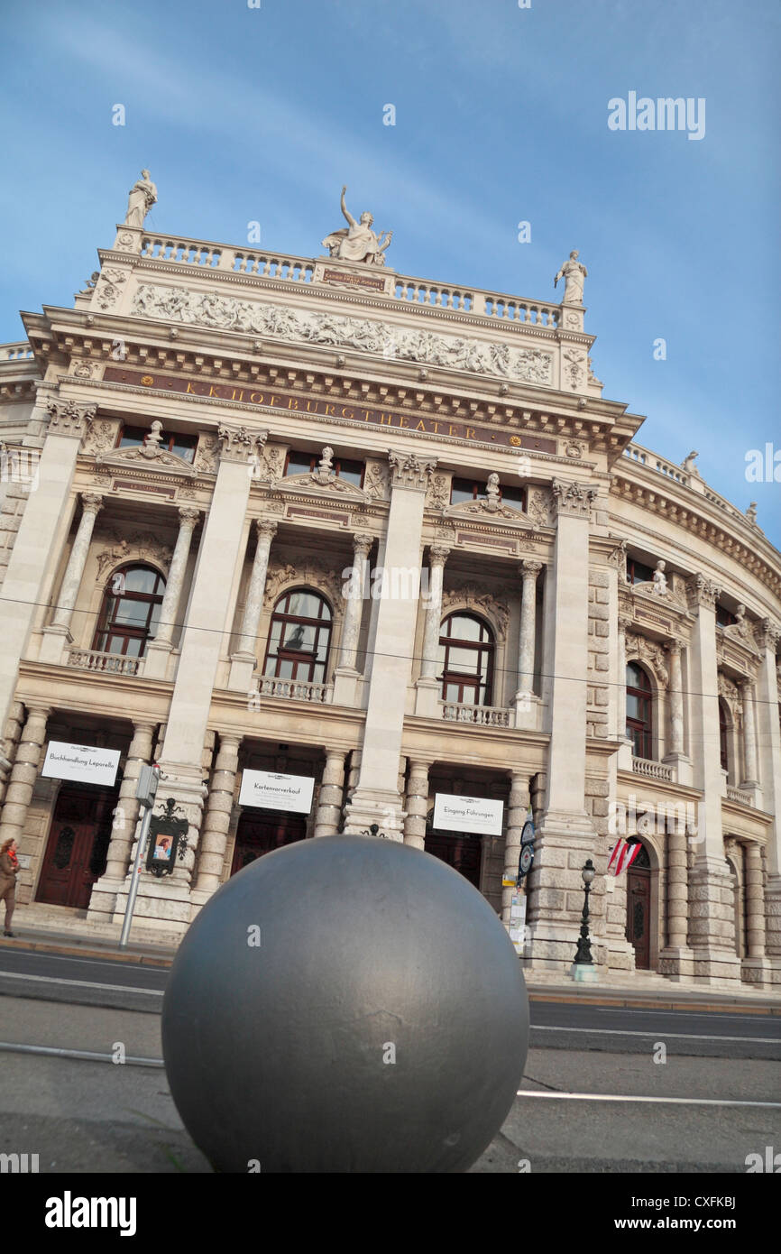Circular traffic bollard in front of the Burgtheater (theatre ...