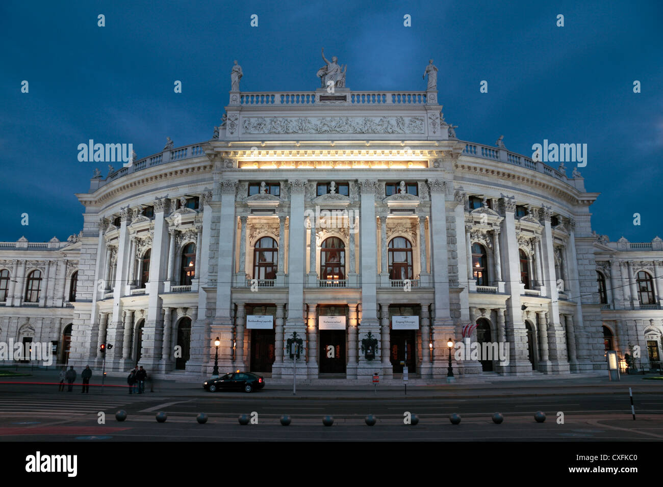 Early evening view of the main entrance to the Burgtheater (theatre ...