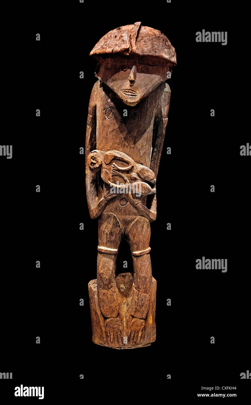 House Post Figure Mother Child 19 century Indonesia Papua New Guinea ...