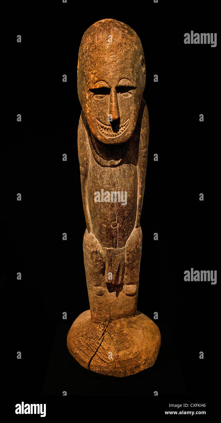 House Post Figure 19 century Indonesia Papua New Guinea Irian Jaya Lake ...