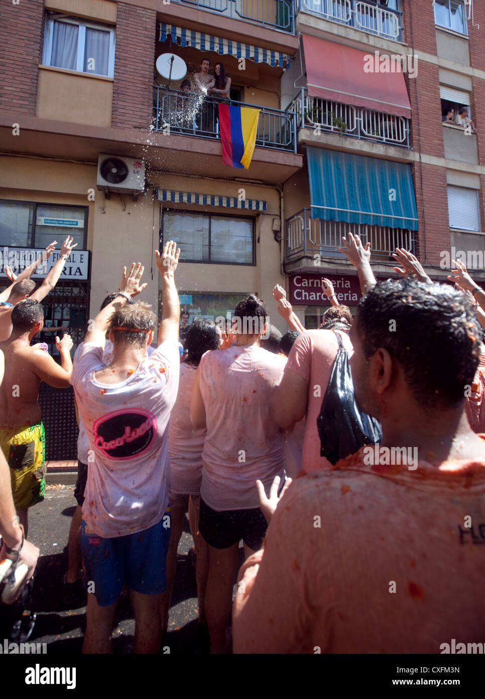 The Tomatina Festival in Buñol, Valencia, Spain where thousands of ...