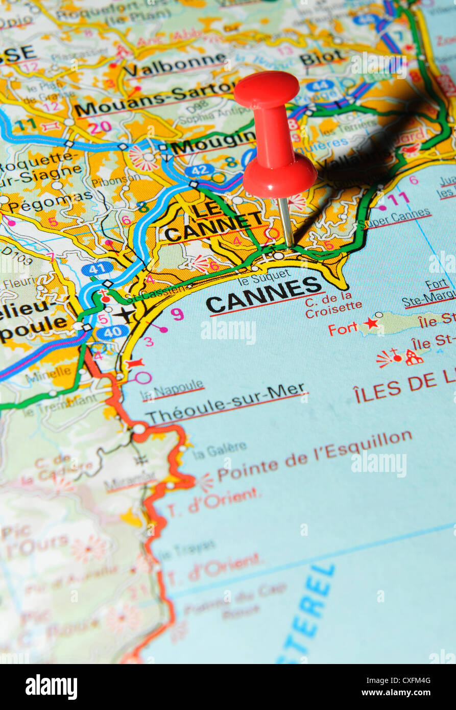 Cannes map hi-res stock photography and images - Alamy