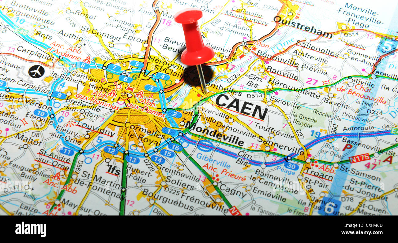 Map of caen hi-res stock photography and images - Alamy