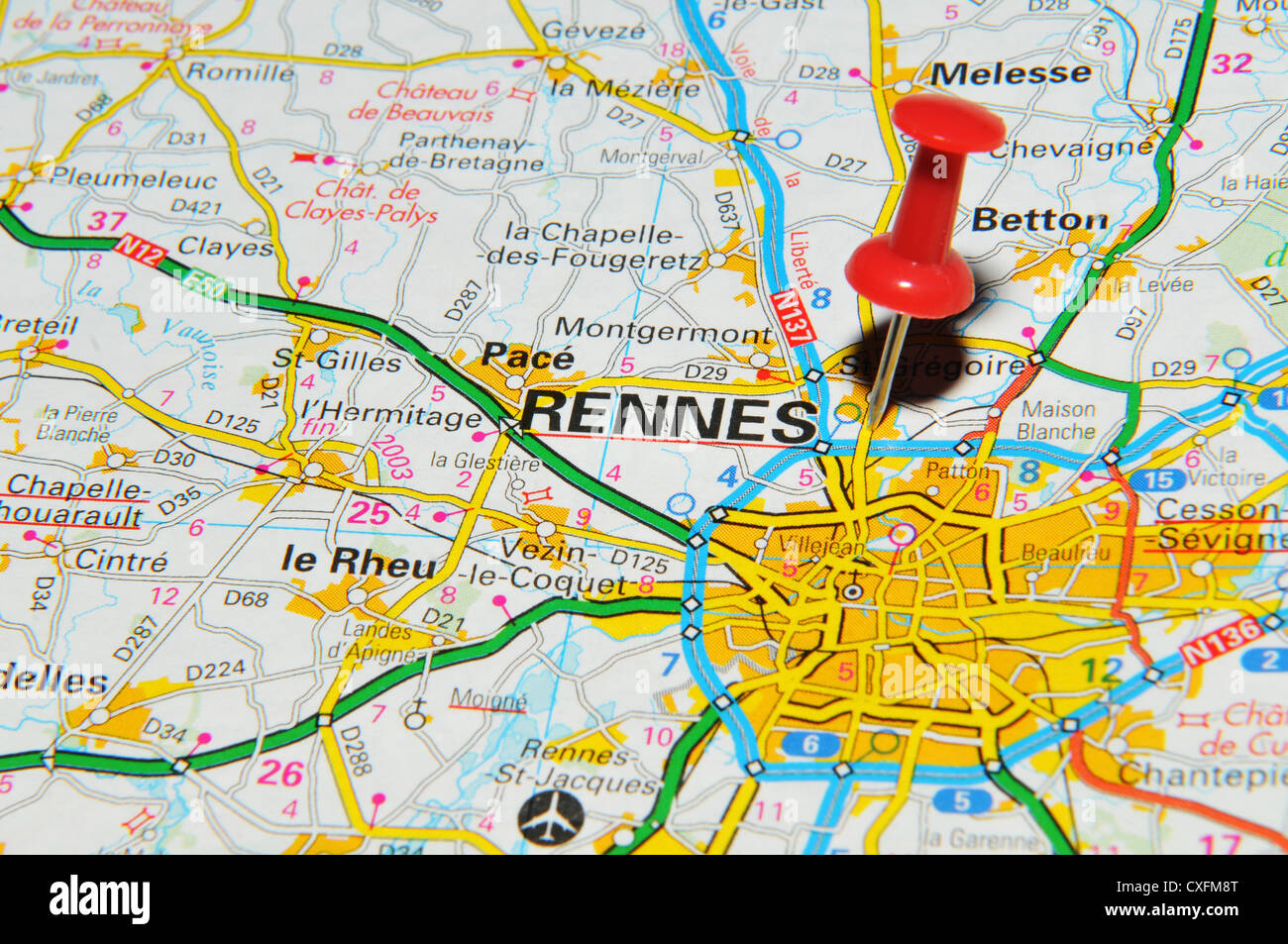 Map rennes france hi-res stock photography and images - Alamy