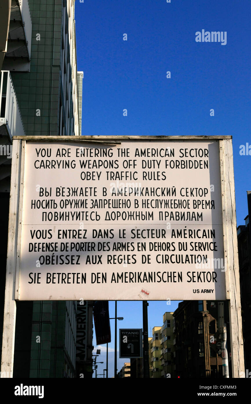 The famous Checkpoint Charlie Sign from the Russian side in Berlin ...