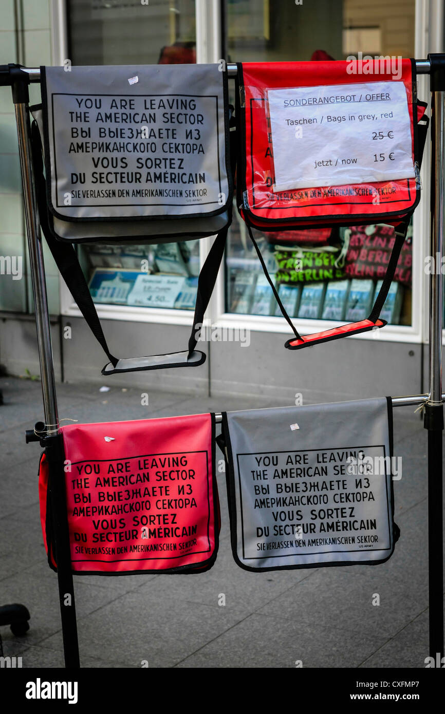 Bags for sale in Berlin with the famous Checkpoint Charlie Sign printed ...