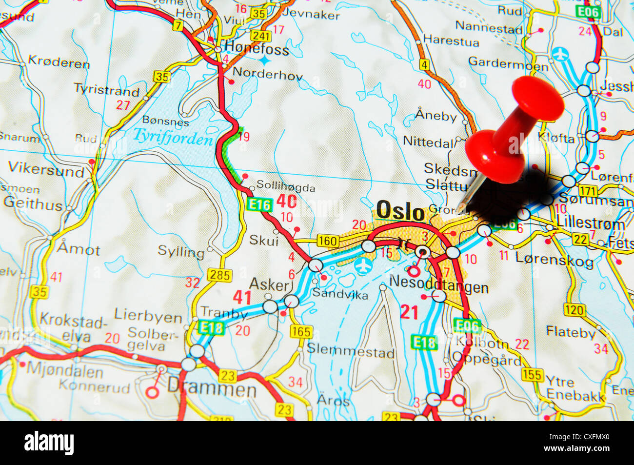 Oslo on map Stock Photo - Alamy