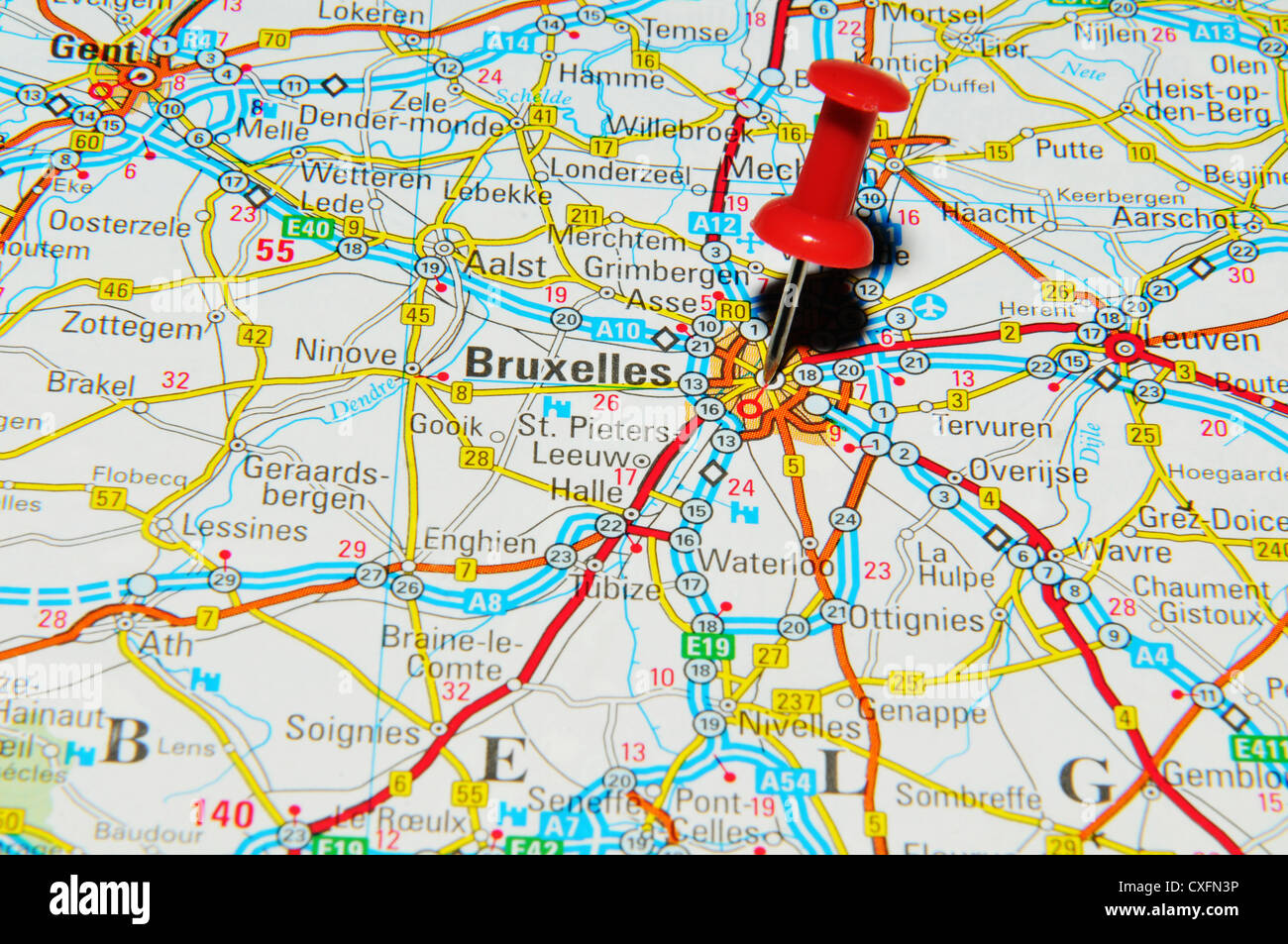 Bruxelles map hi-res stock photography and images - Alamy