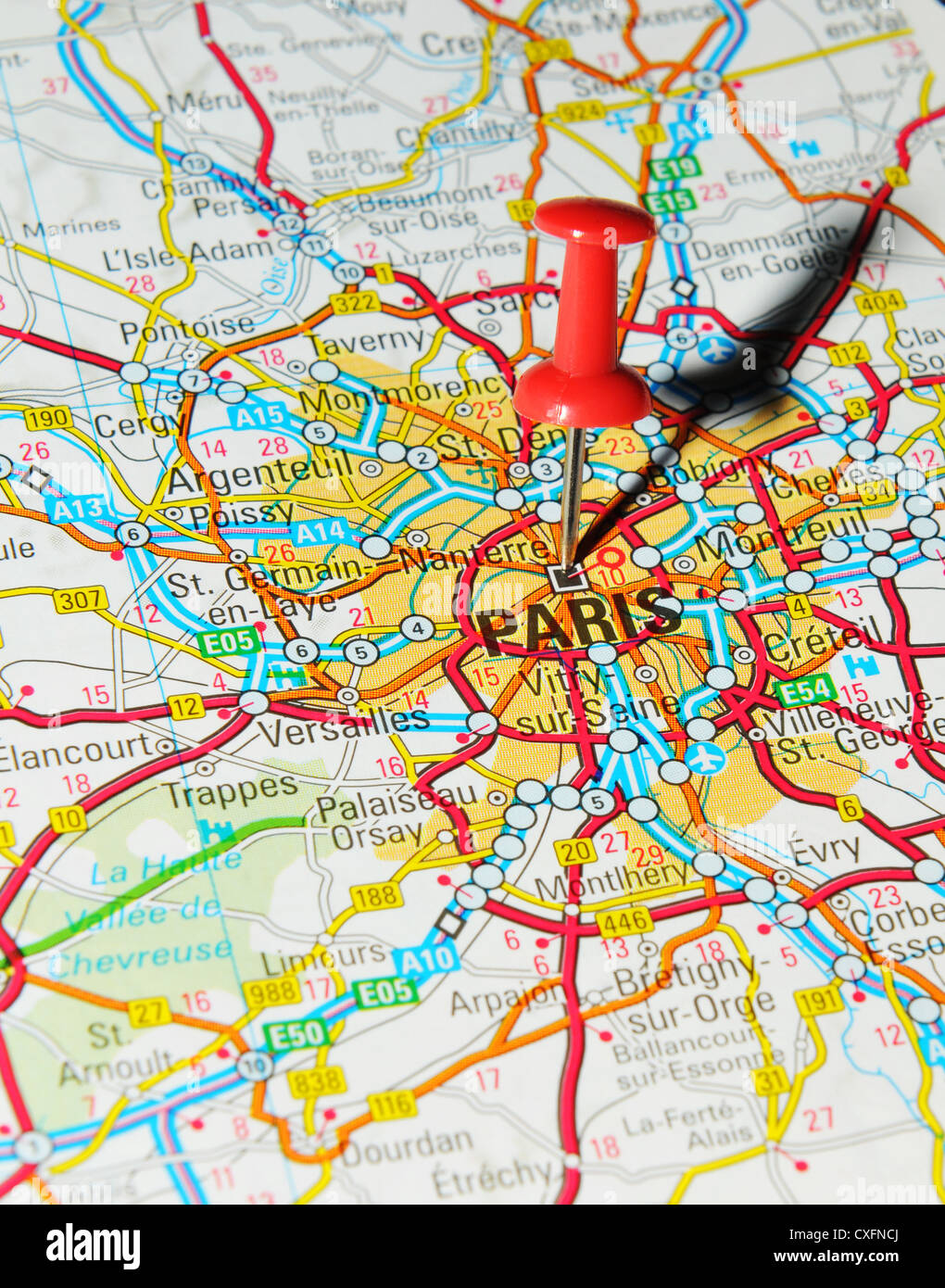 Paris, France on map Stock Photo - Alamy