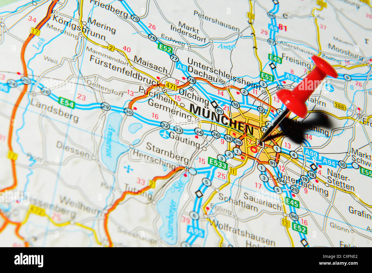 Germany map city pins hi-res stock photography and images - Alamy