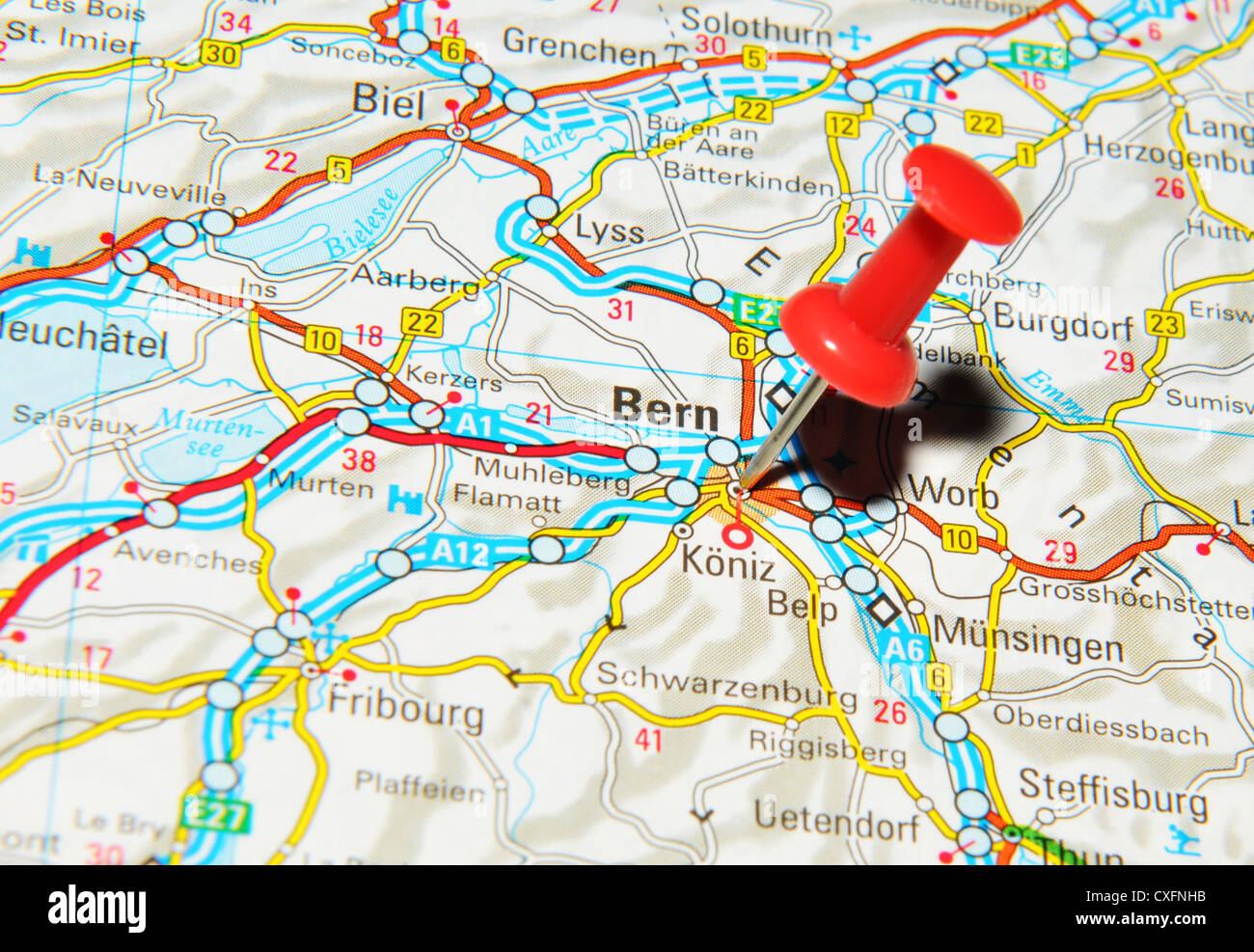 Map switzerland roads hi-res stock photography and images - Alamy