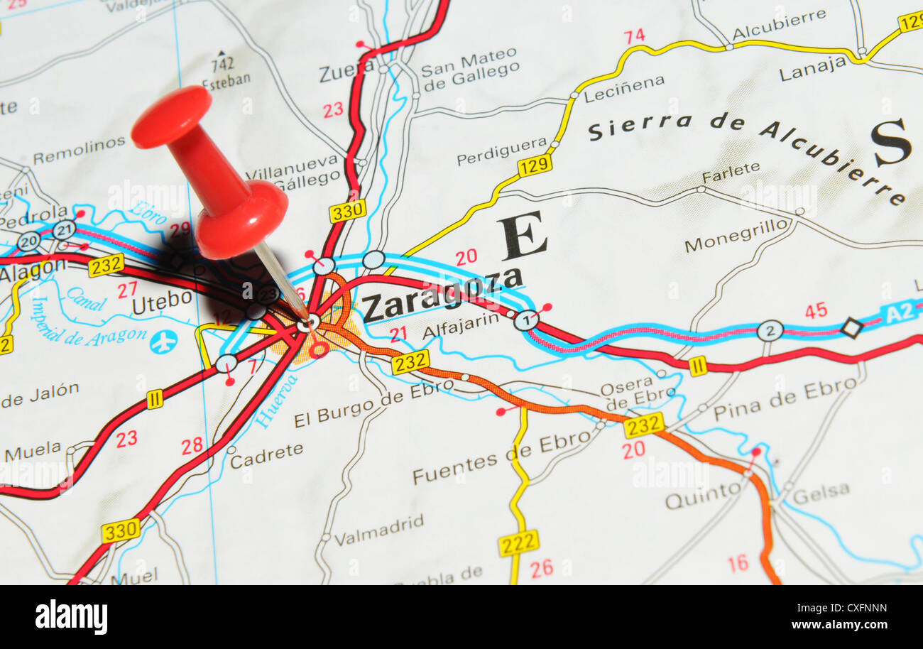 Zaragoza city map hi-res stock photography and images - Alamy