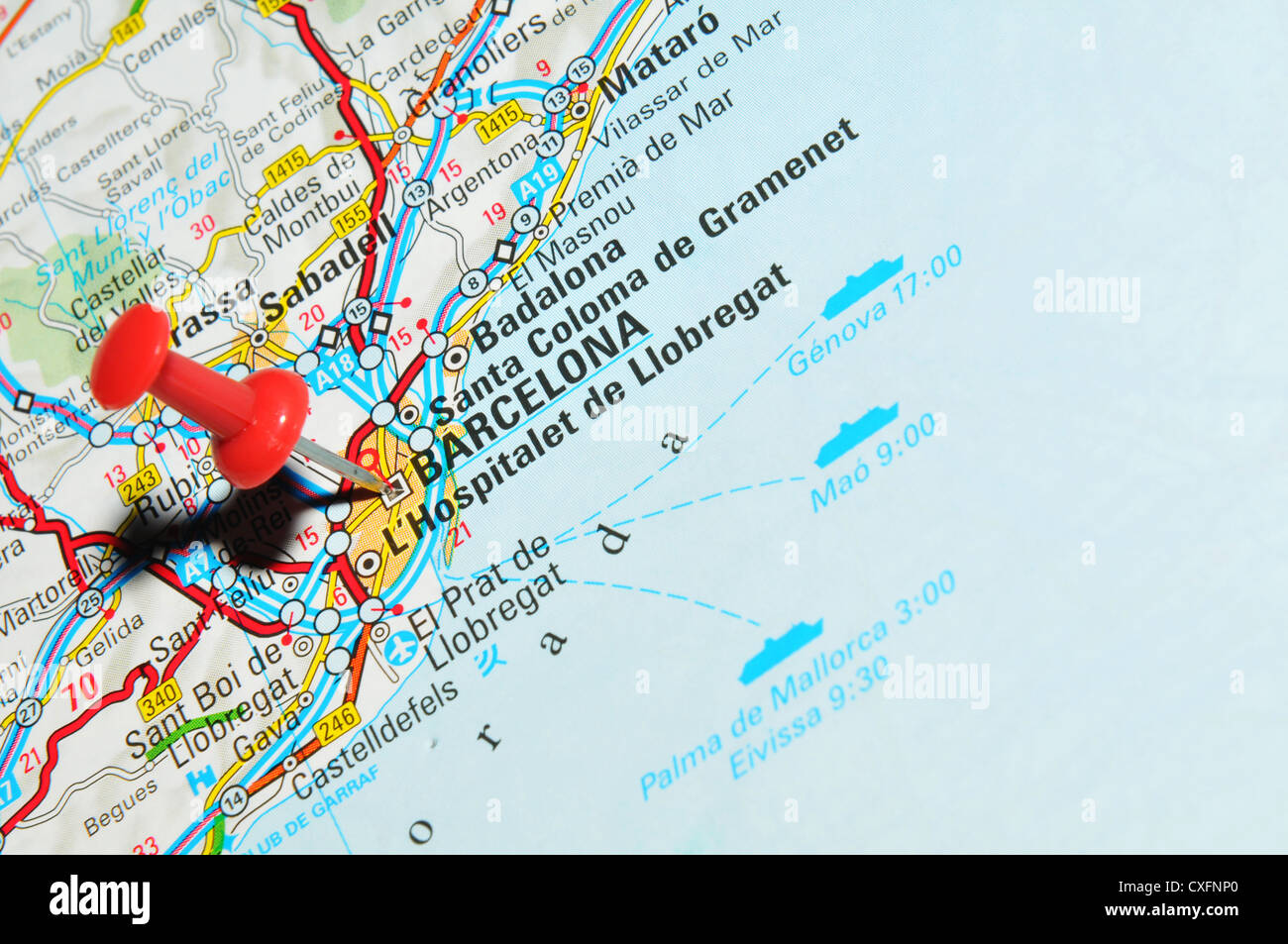 Map city barcelona map pin hi-res stock photography and images - Alamy