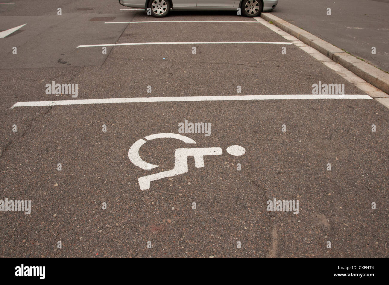 reserved for disabled sign in a parking lot Stock Photo - Alamy