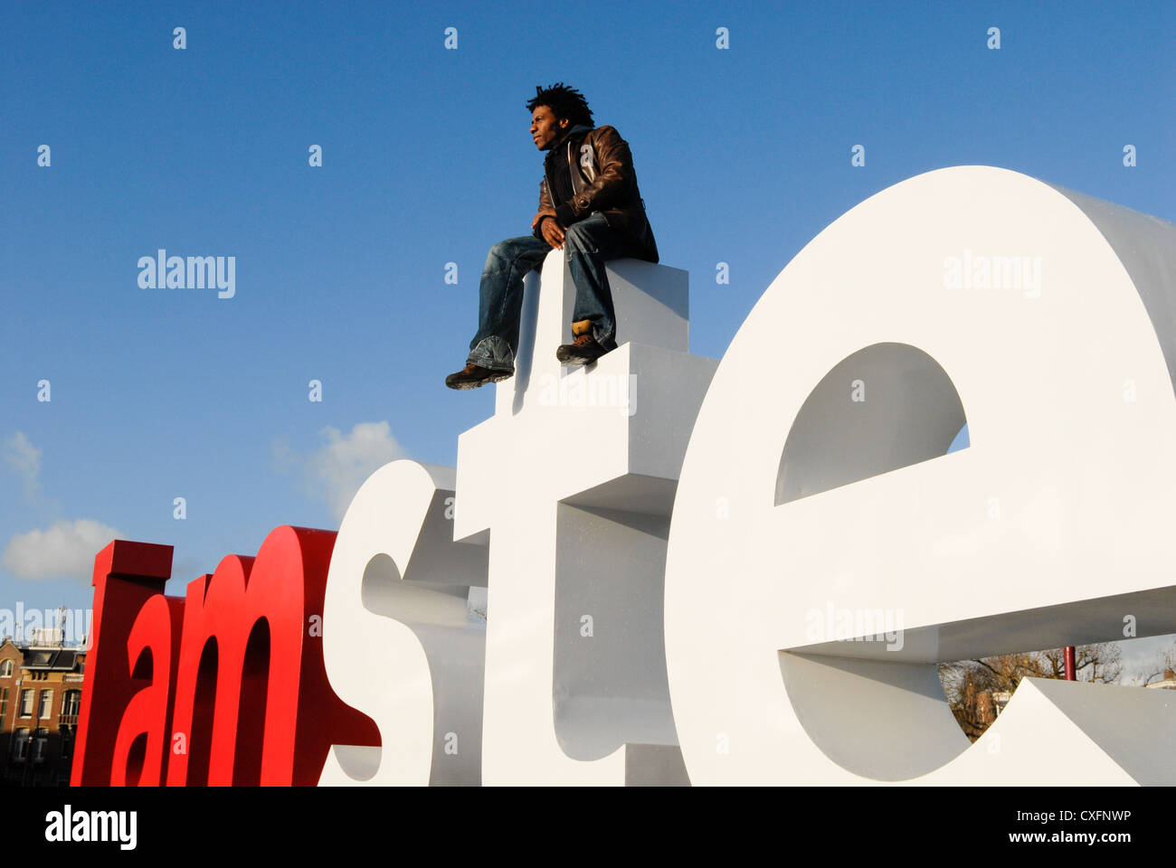 Amsterdam, the Netherlands. The "I Amsterdam" letters on Museumplein ...