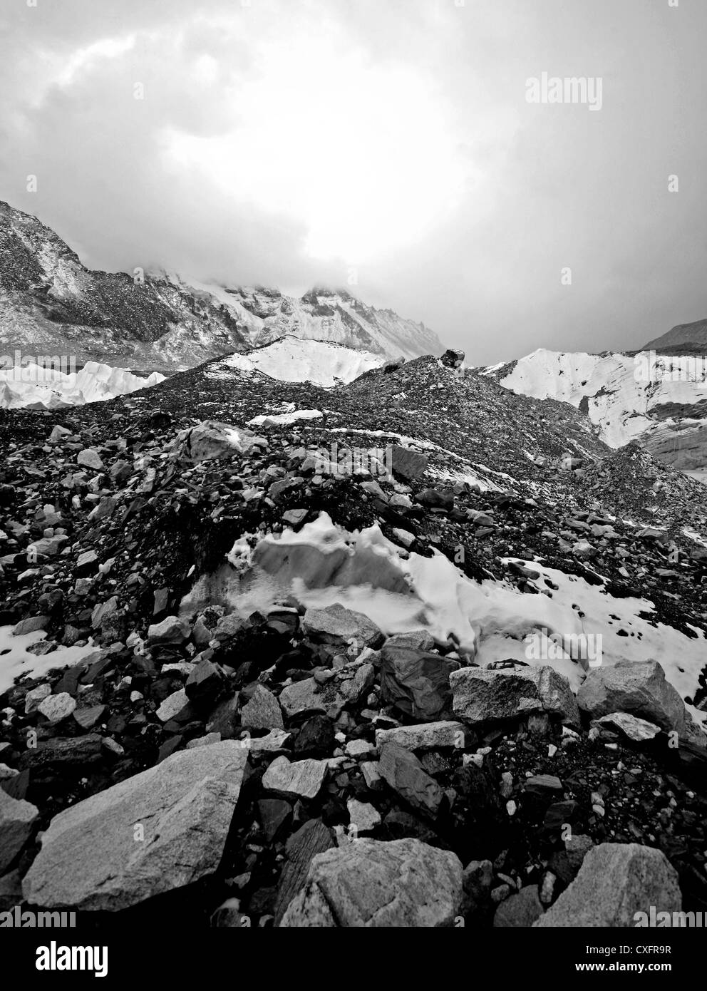 Base camp trek Black and White Stock Photos & Images - Alamy