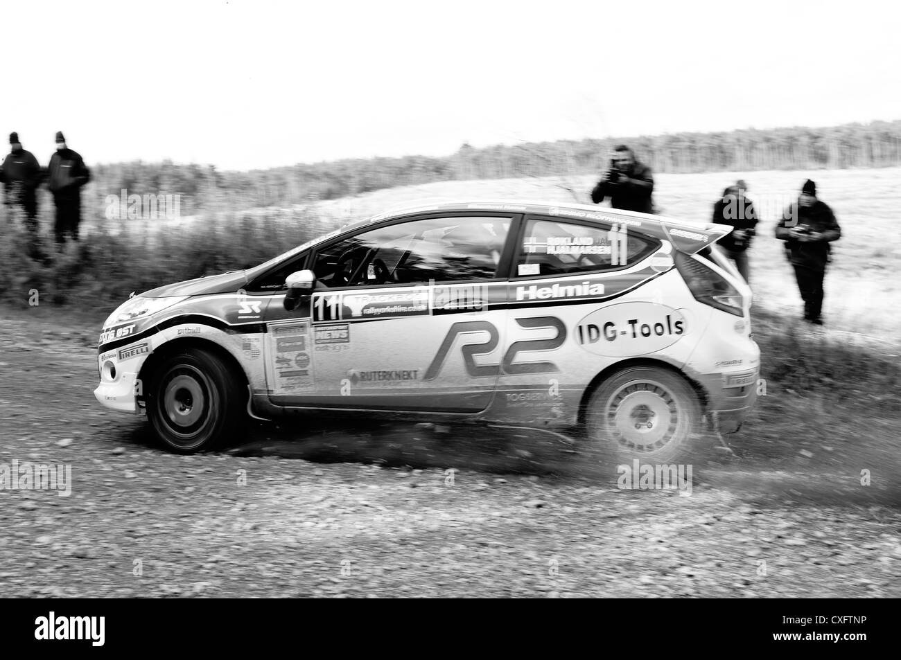 2012 Trackrod rally in the Dalby forest in North Yorkshire Stock Photo ...