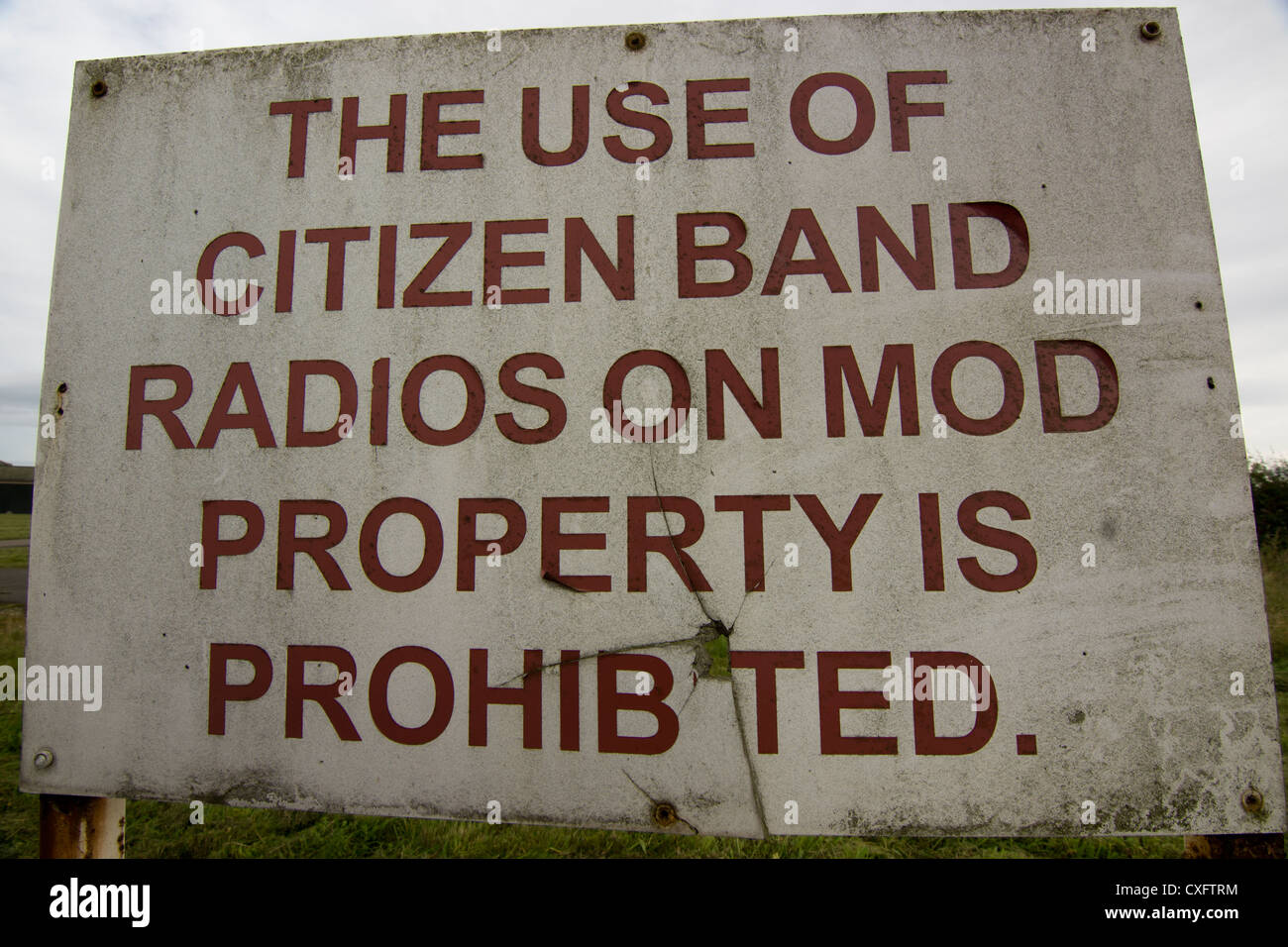 Warning sign at RAF Linton on Ouse Stock Photo - Alamy