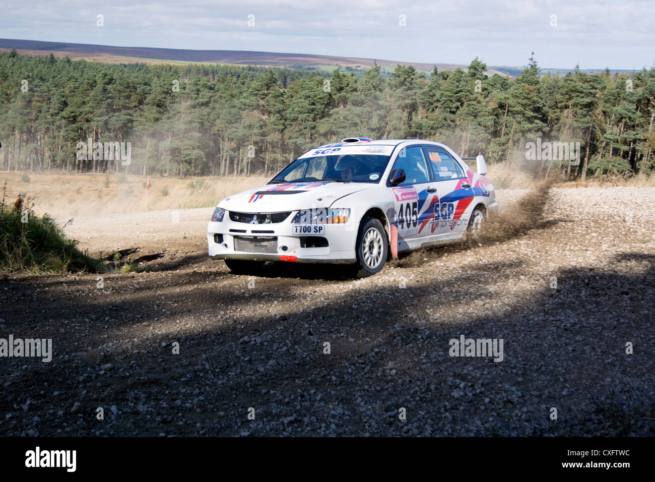 2012 Trackrod rally in the Dalby forest in North Yorkshire Stock Photo ...