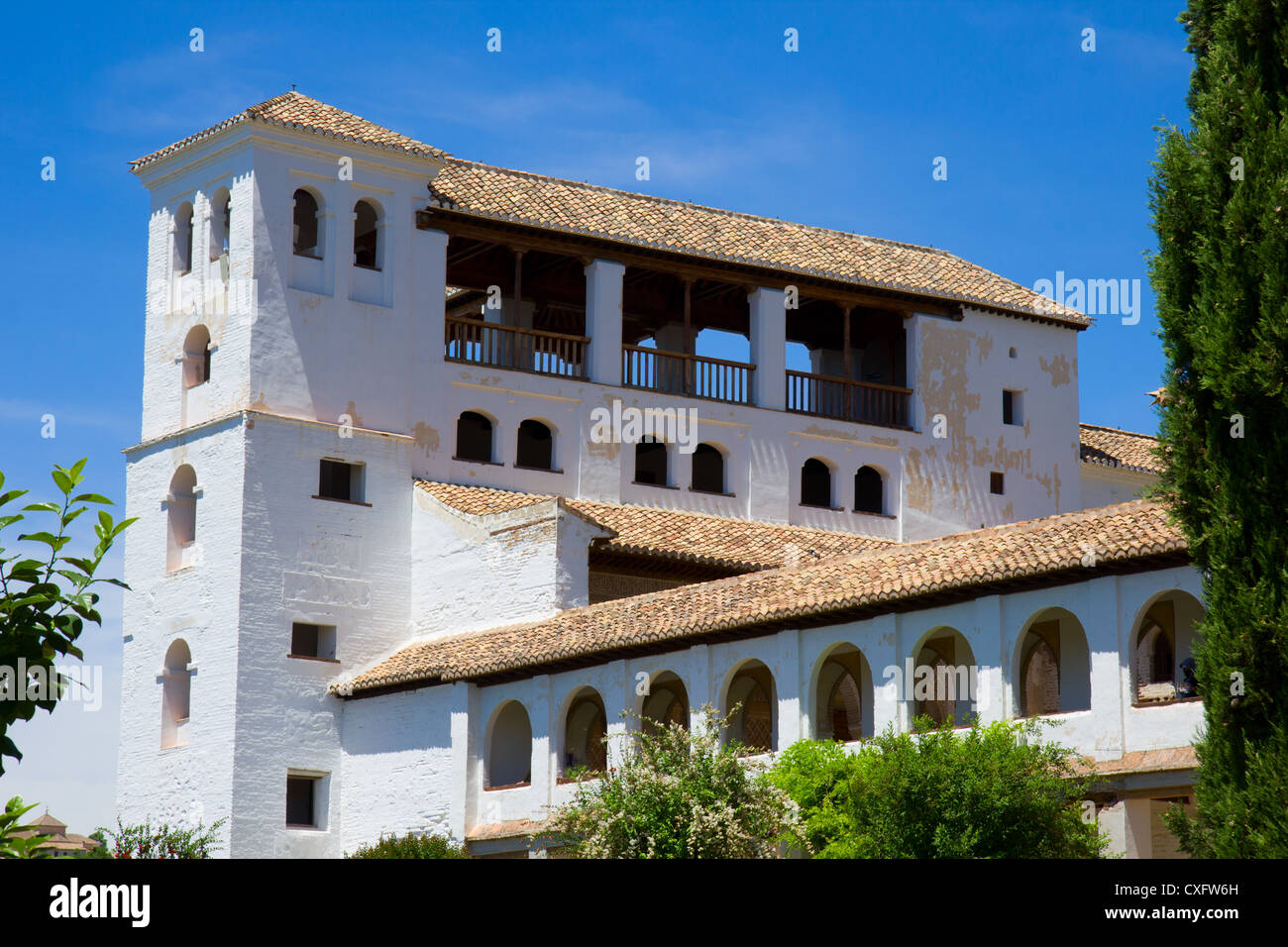Generalife palace in Alhambra, Granada, Andalusia, Spain Stock Photo ...