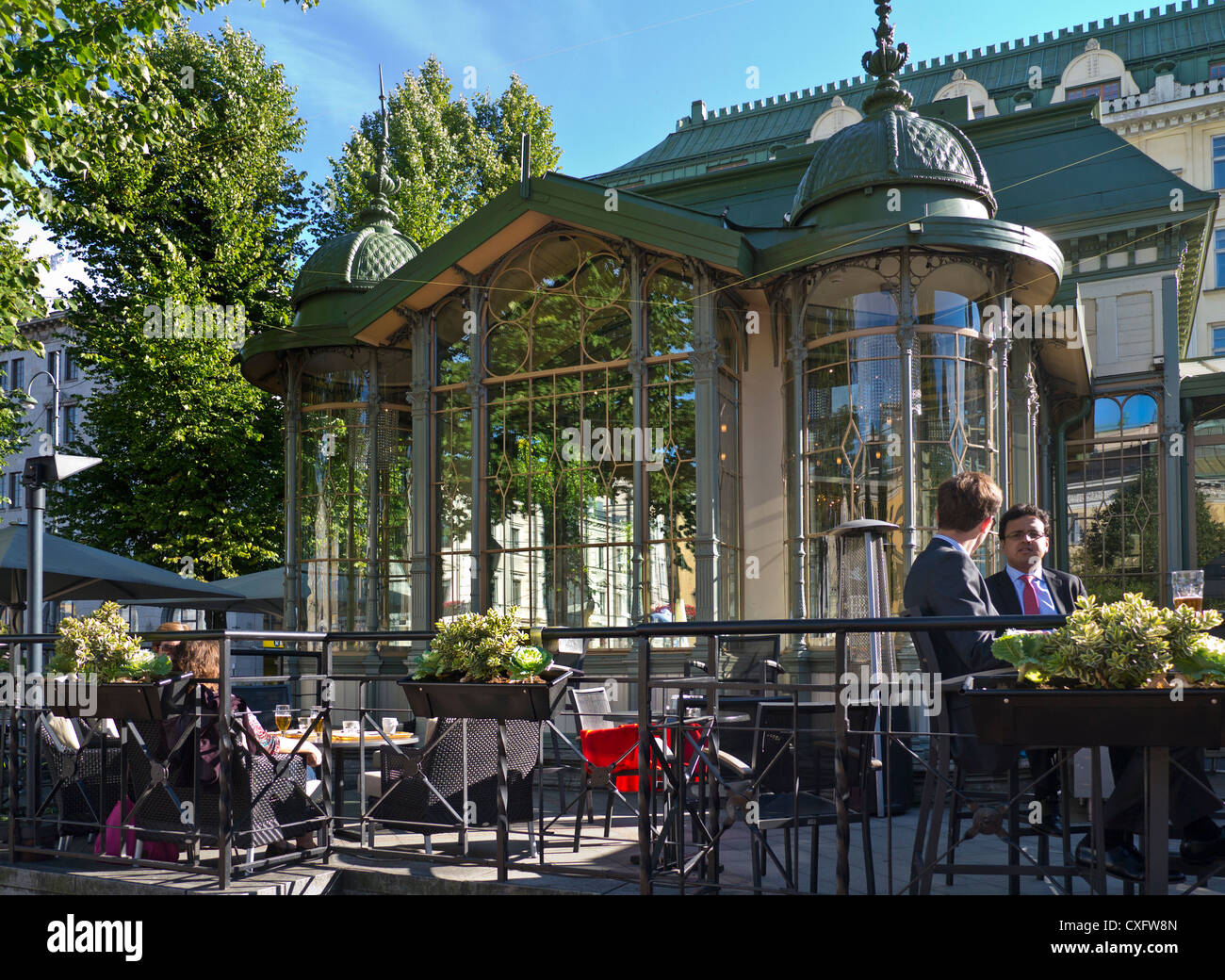 HELSINKI Kappeli cafe bar restaurant a popular alfresco summer meeting ...
