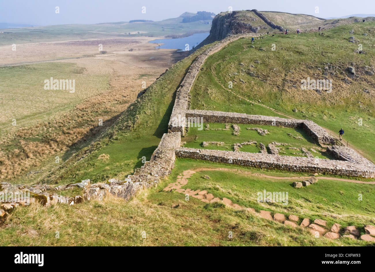 The remains of Milecastle 39, also known as Castle Nick, on Hadrian's ...