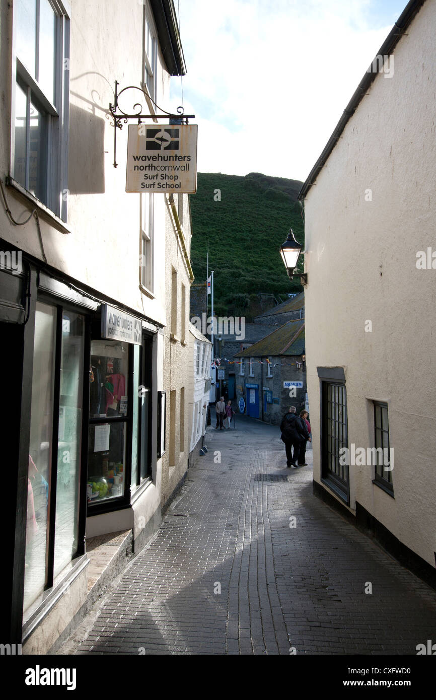 Shops, buildings, Fore Street, Port Isaac, Cornwall Stock Photo - Alamy