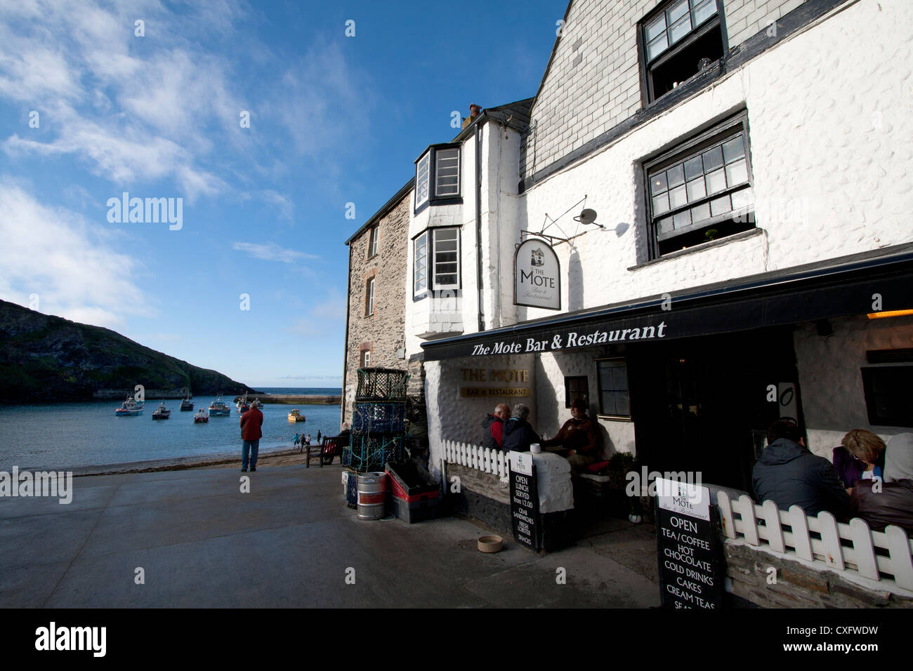 Famous historical Port Isaac building The Mote Stock Photo - Alamy