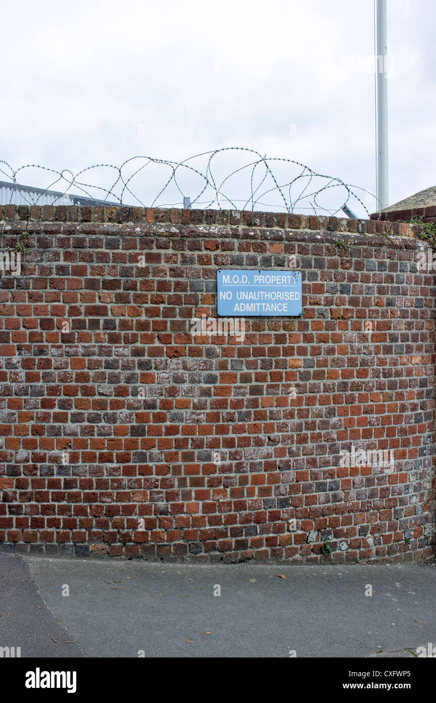 MOD property sign. Ministry of Defence no unauthorised admittance. No ...