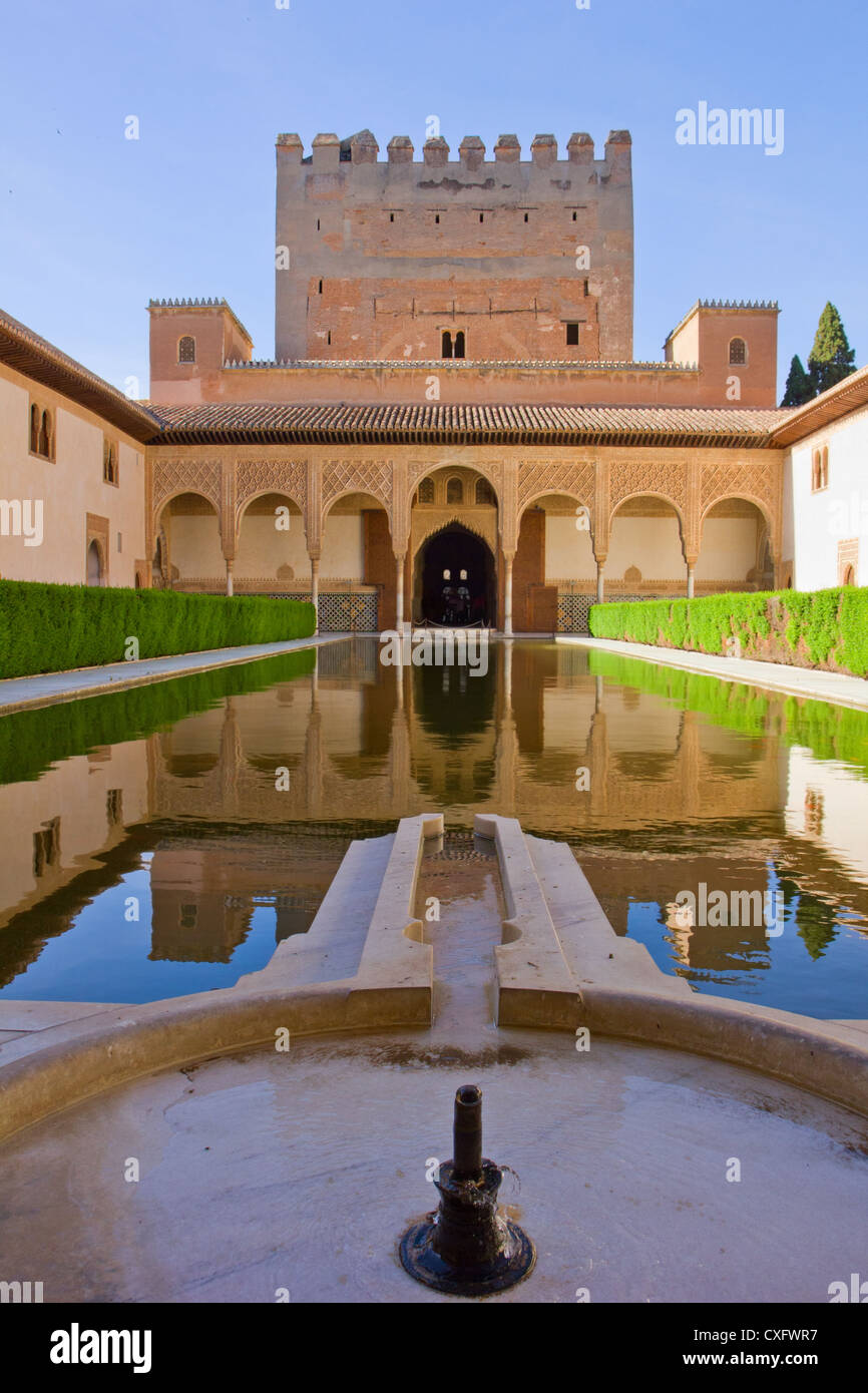 Patio de los Arrayanes (Court of the Myrtles) in Alhambra, Granada ...
