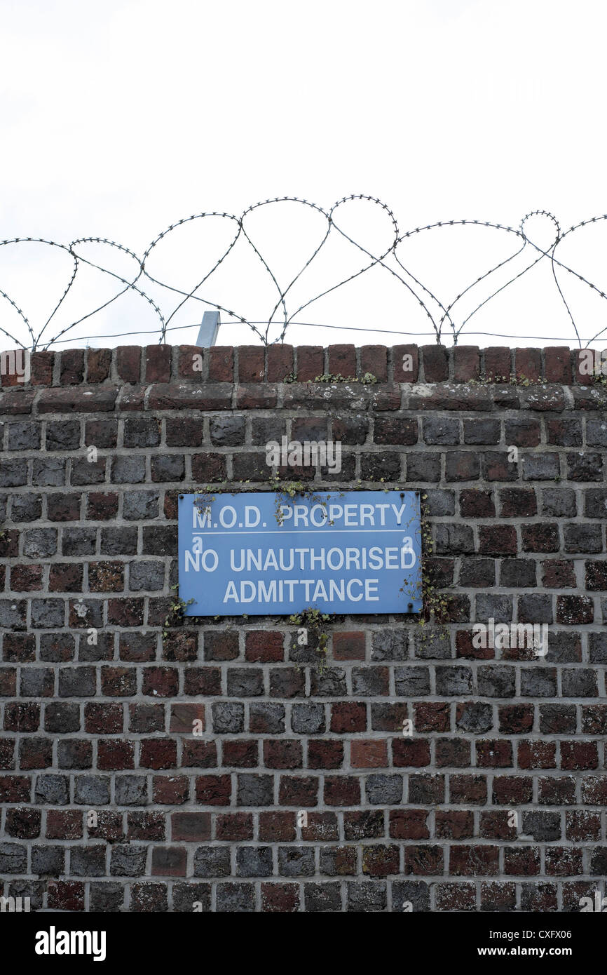 MOD property sign. Ministry of Defence no unauthorised admittance. No ...
