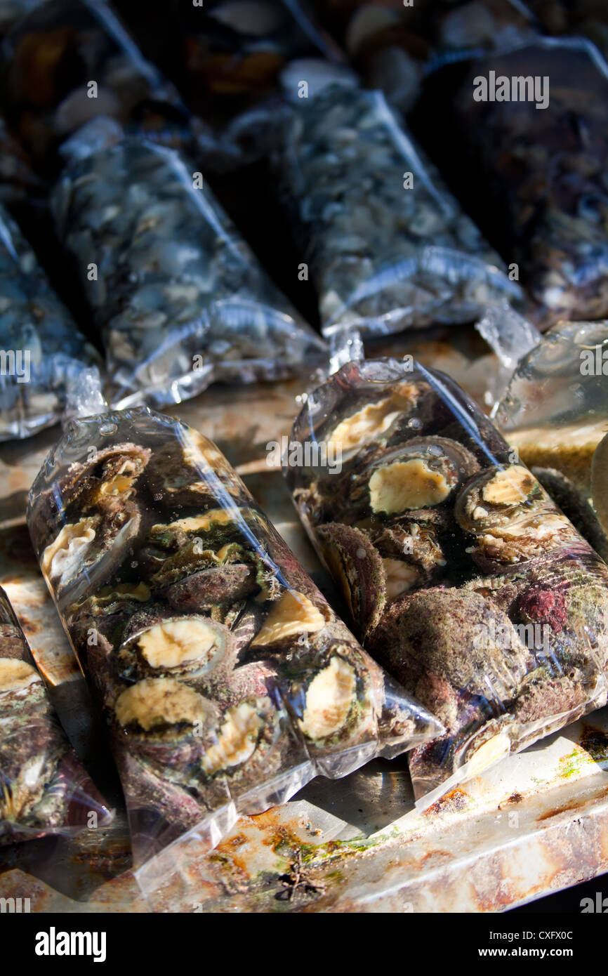 Packed Seafood in a Plastic Bag on a Market at Rawai Beach on Phuket ...
