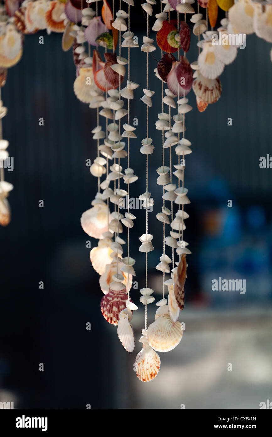 Decorative Shell Mobiles on a Market at Rawai Beach on Phuket Stock ...