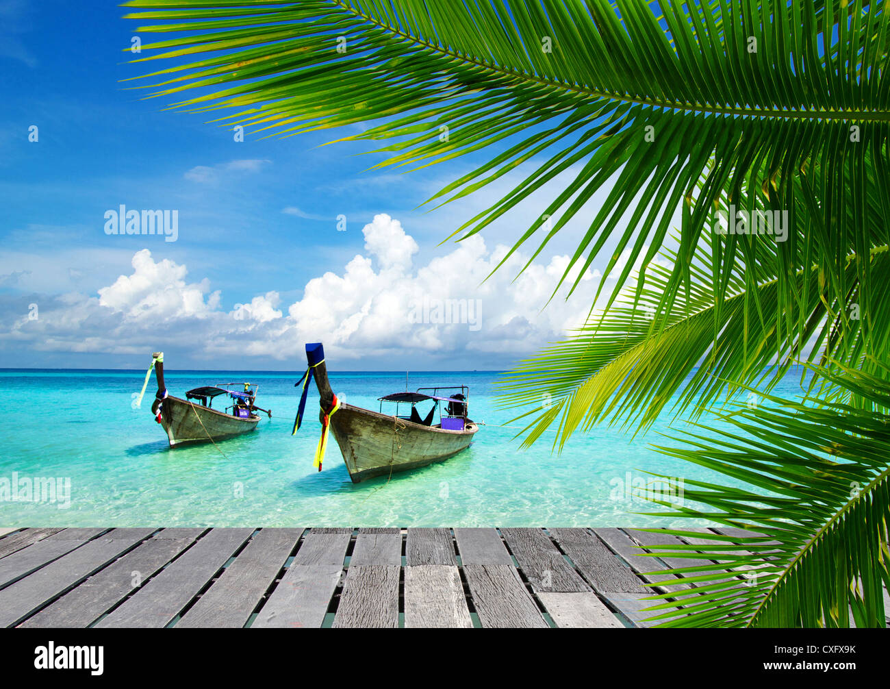 beautiful beach and tropical sea Stock Photo - Alamy