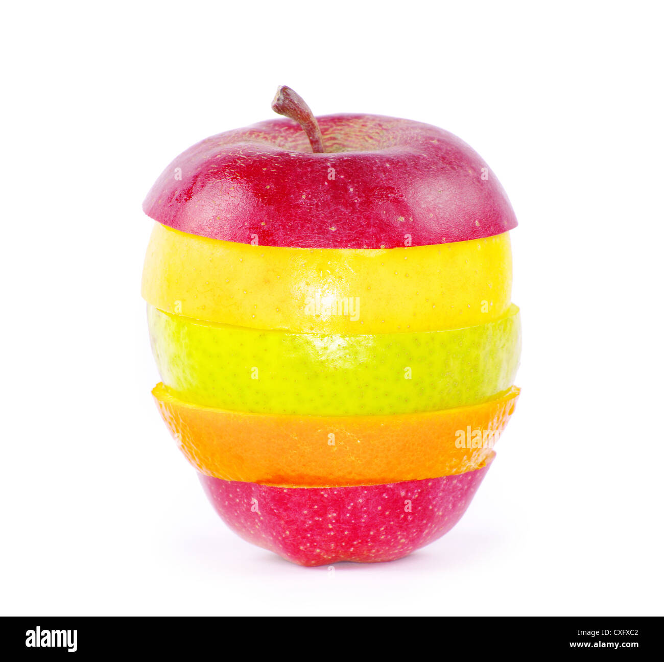 mixed fruit isolated on white Stock Photo - Alamy