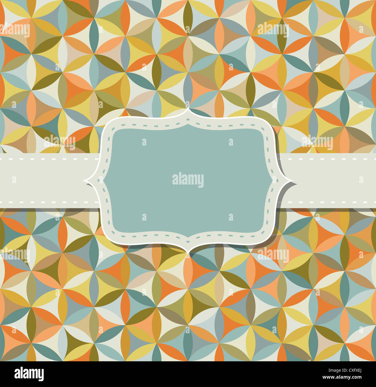 Vintage invitation based on flower of life pattern Stock Photo - Alamy