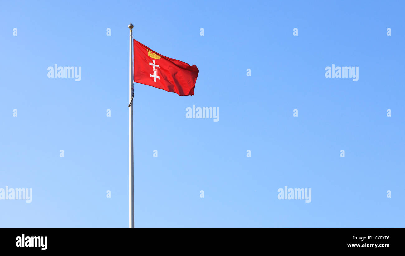 Flag city of Gdansk Danzig in the sky background Poland Europe Stock ...