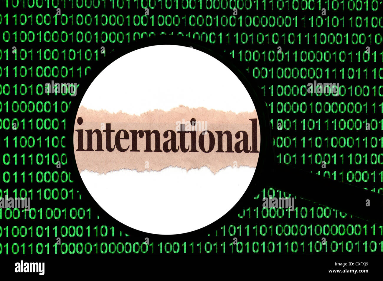 International text with data background Stock Photo - Alamy