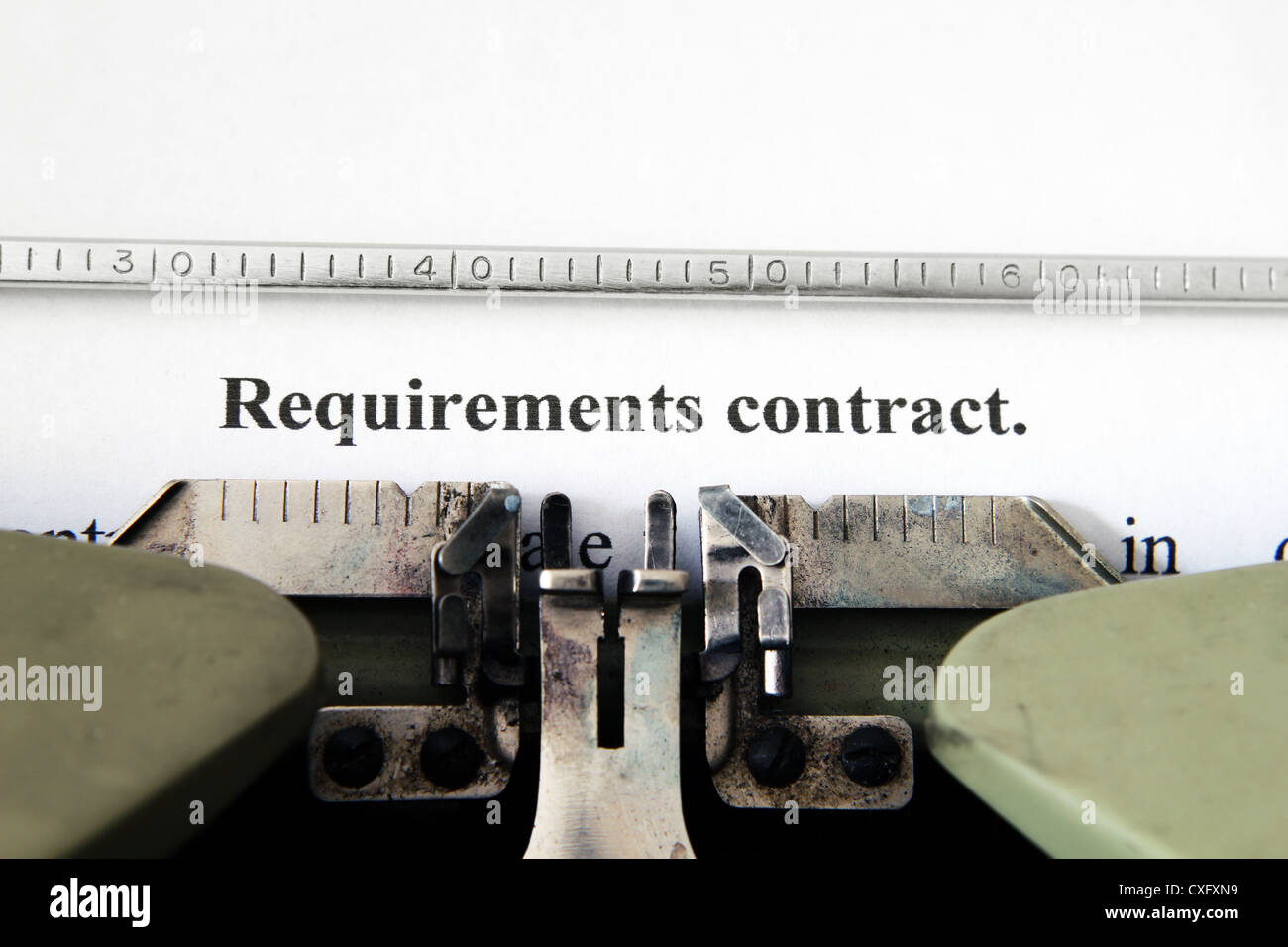 Document on typewriter Stock Photo - Alamy