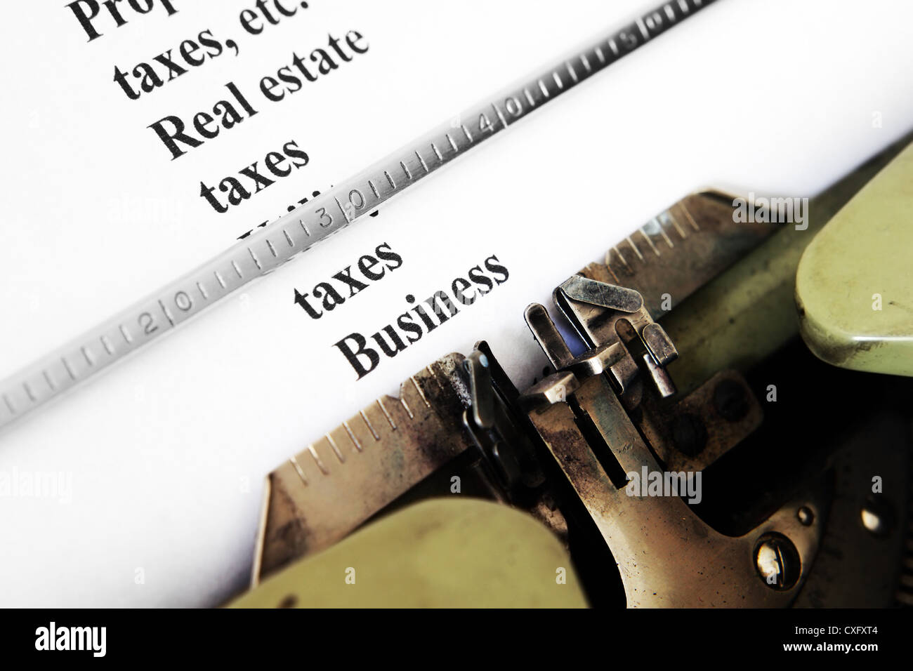 Document on typewriter Stock Photo - Alamy