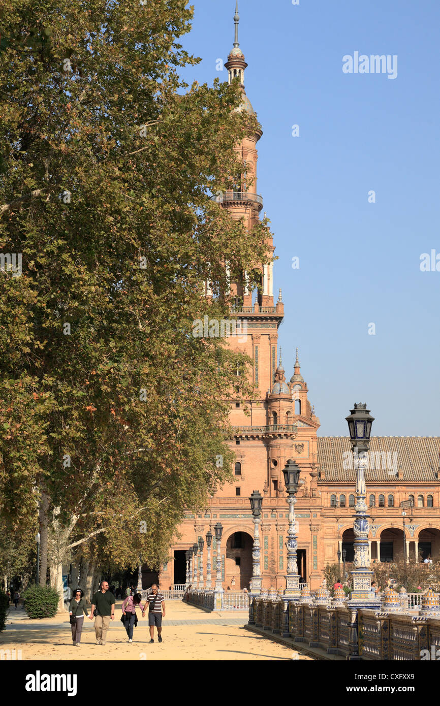 Plaza de Espana Seville Spain Government buildings overlooking a ...