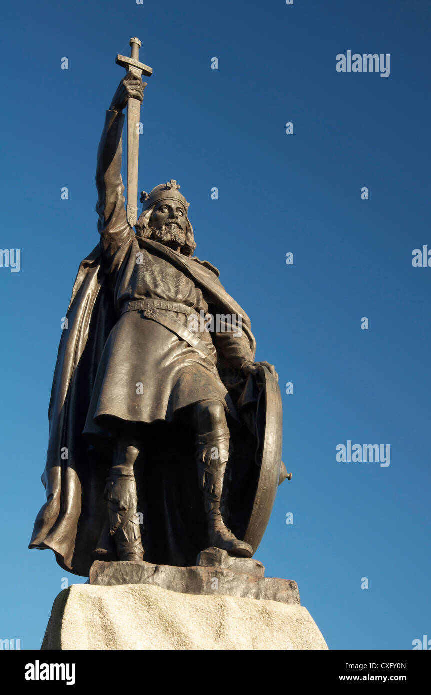 The statue of King Alfred the Great looks down over the city of ...